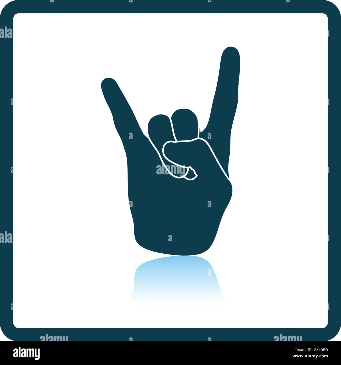Rock hand icon. Shadow reflection design. Vector illustration Stock ...
