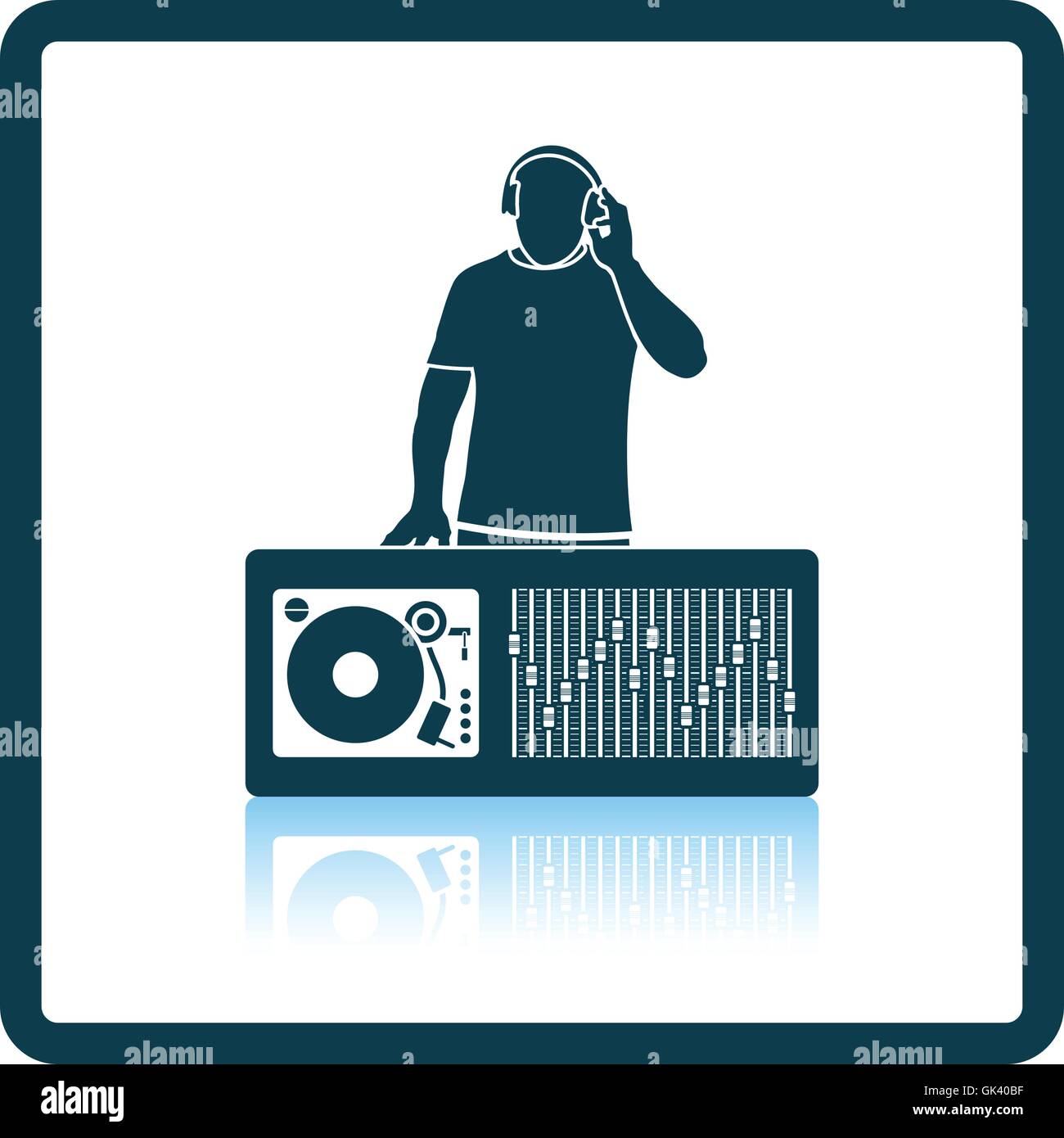 DJ icon. Shadow reflection design. Vector illustration Stock Vector ...