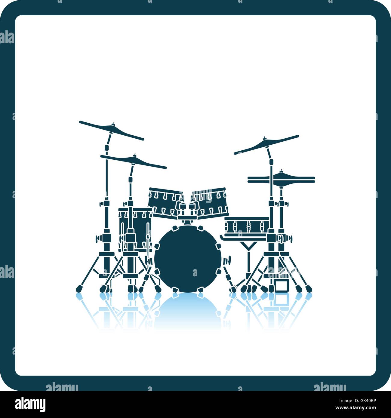 Drum set icon. Shadow reflection design. Vector illustration Stock ...