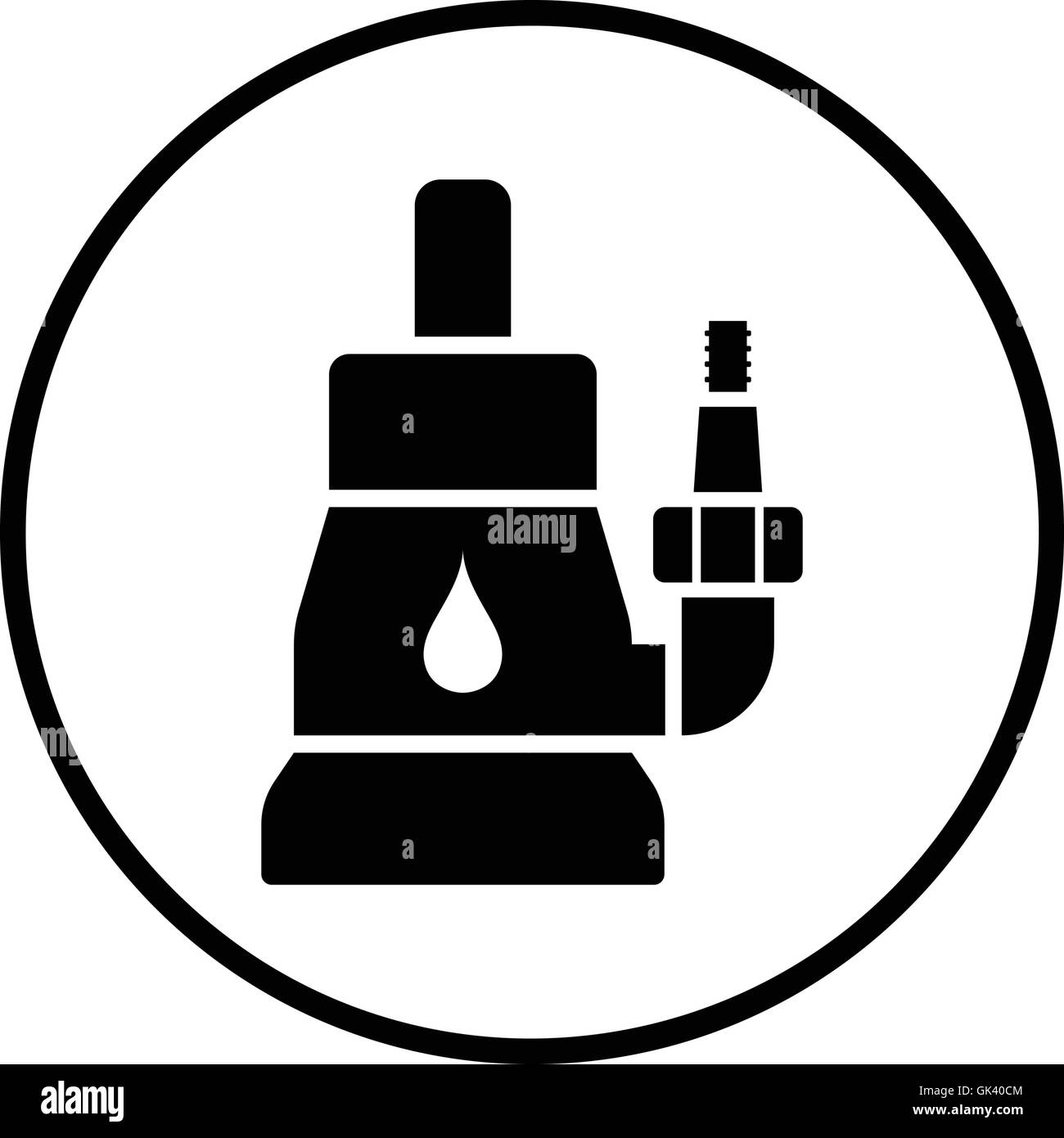 Submersible water pump icon. Thin circle design. Vector illustration ...