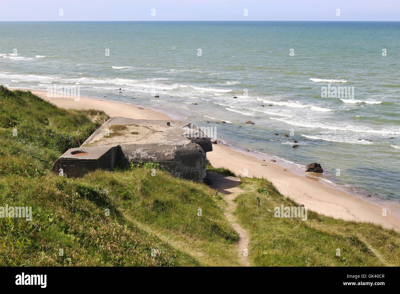 Old German bunker from the Second World War in Hirtshals, on the West ...