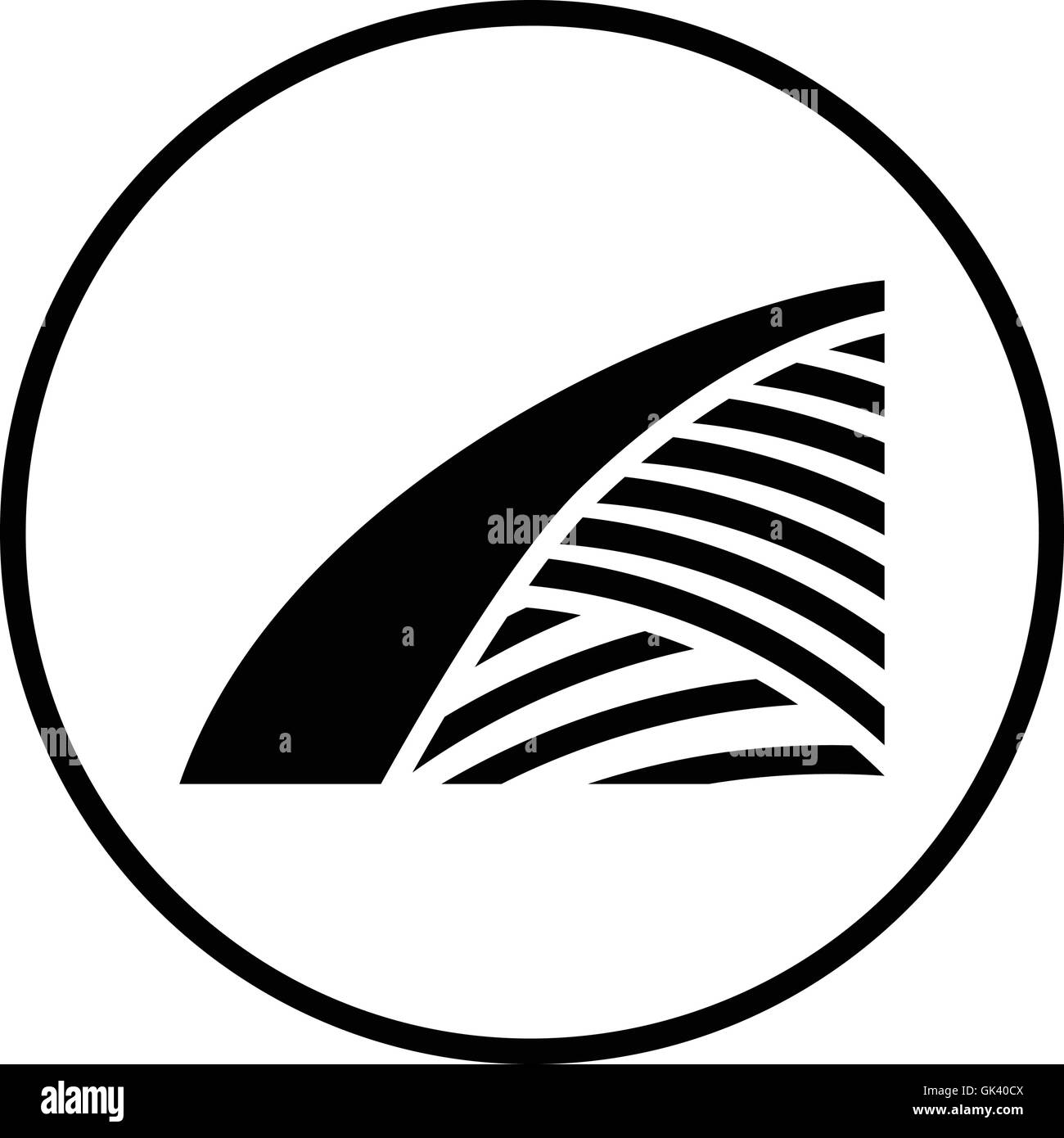 Agriculture field icon. Thin circle design. Vector illustration Stock ...