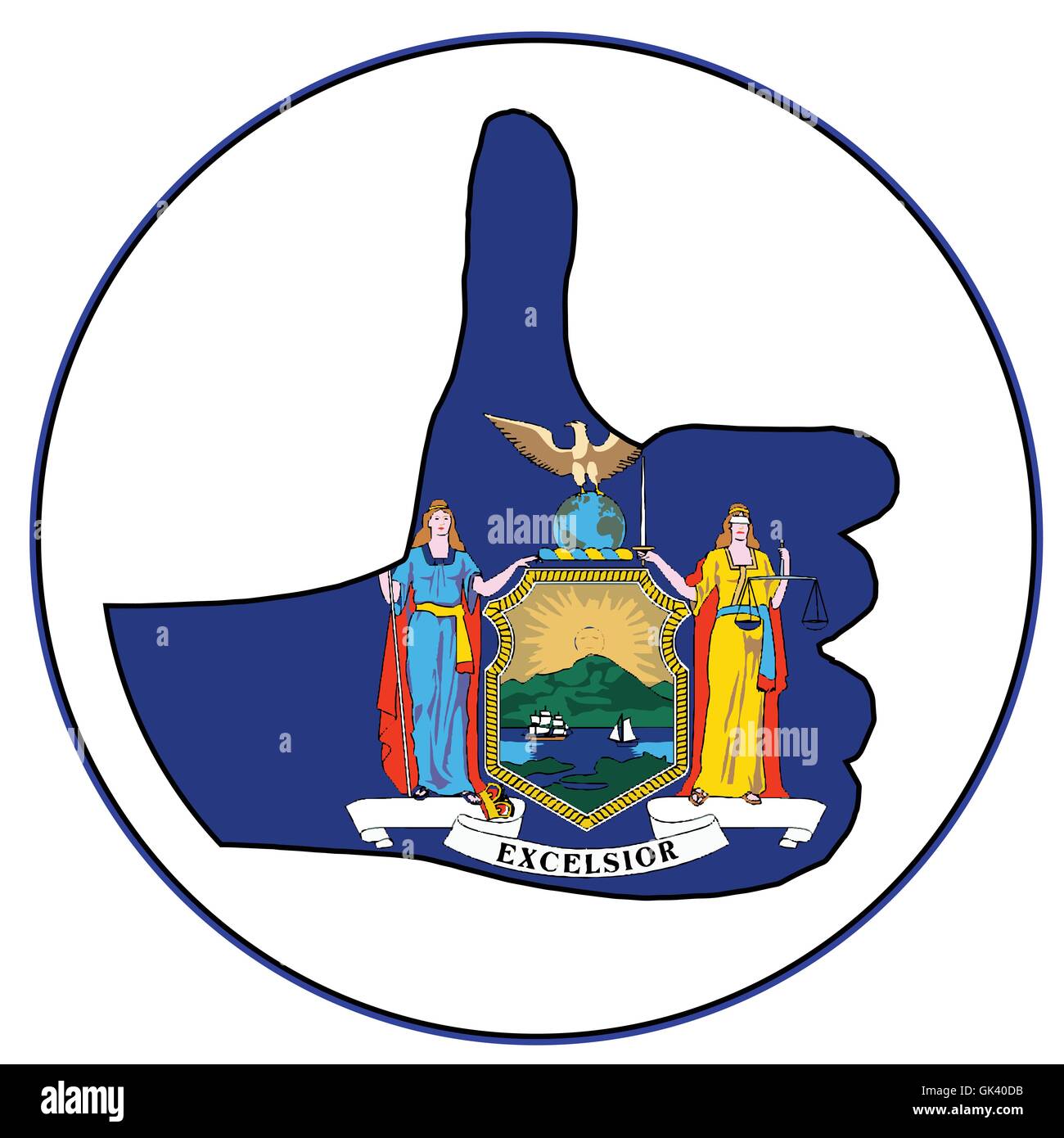 New York State Flag hand giving the thumbs up sign all over a white ...