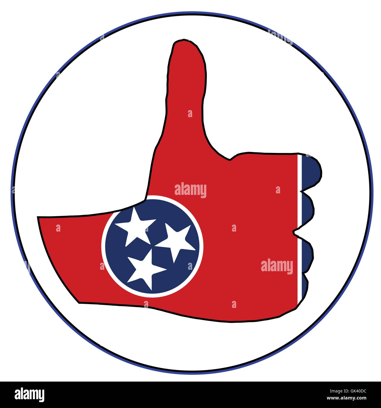 Tennessee Flag hand giving the thumbs up sign all over a white ...