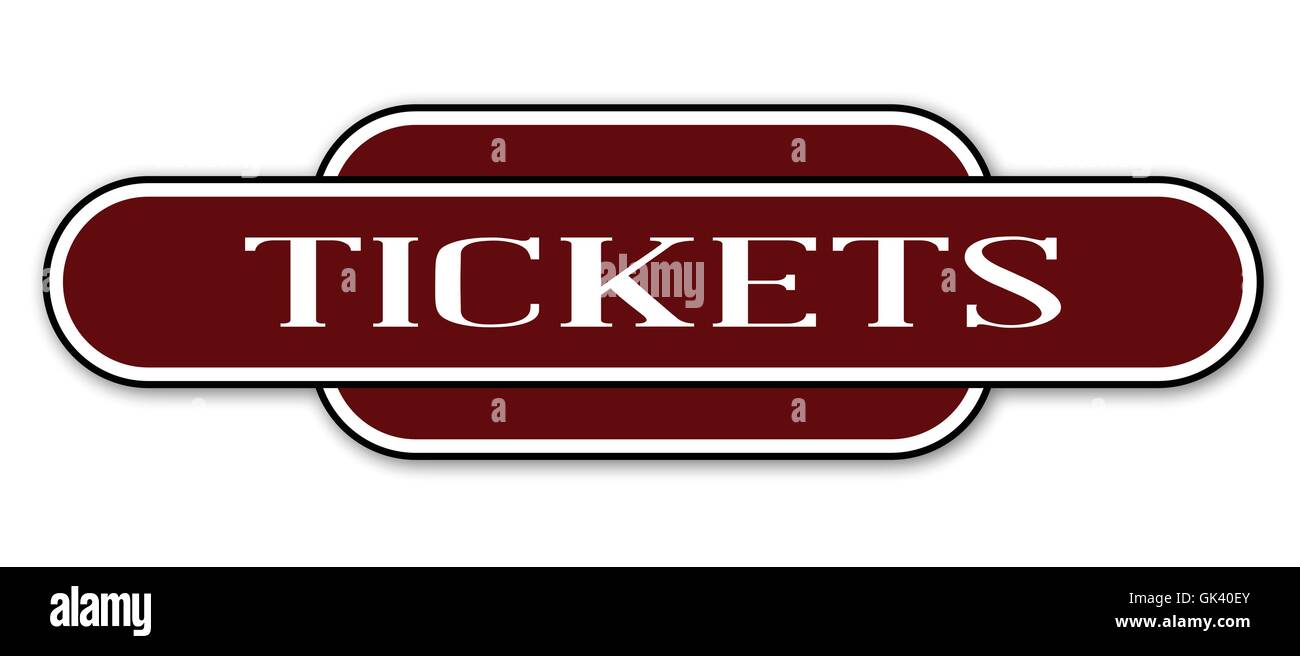 A ticket station name plate over a white background Stock Vector Image ...