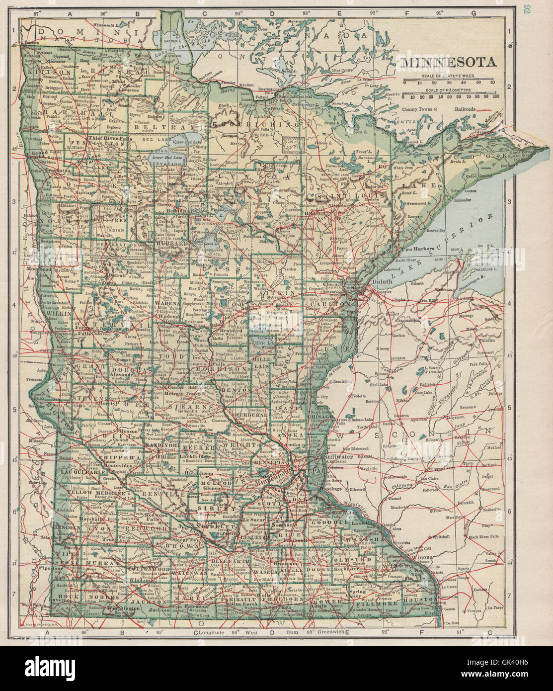 Minnesota state map hi-res stock photography and images - Alamy