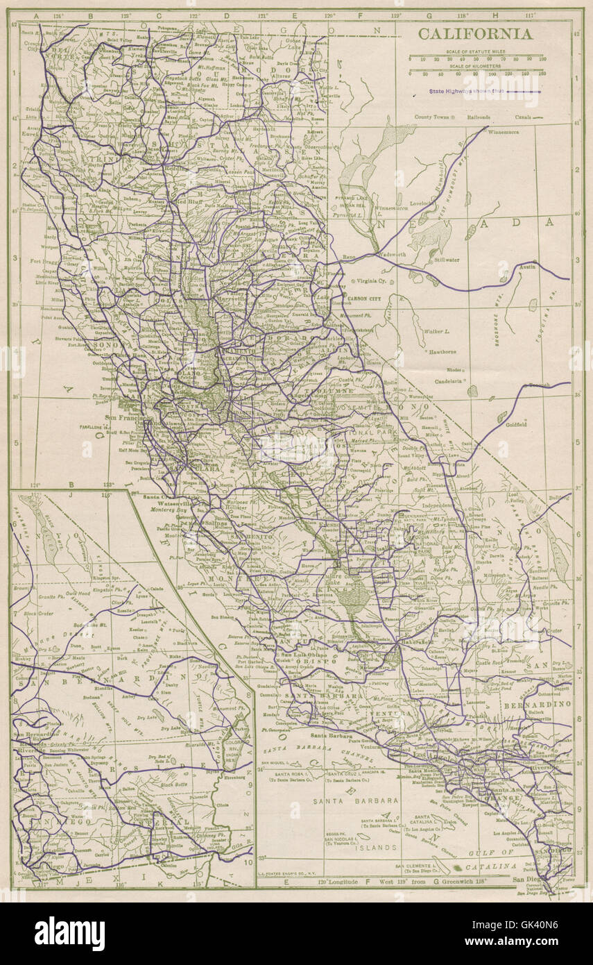 California state map hi-res stock photography and images - Alamy