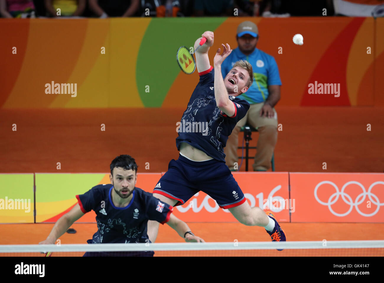 Great Britain's Marcus Ellis and Chris Langridge (left) in action ...