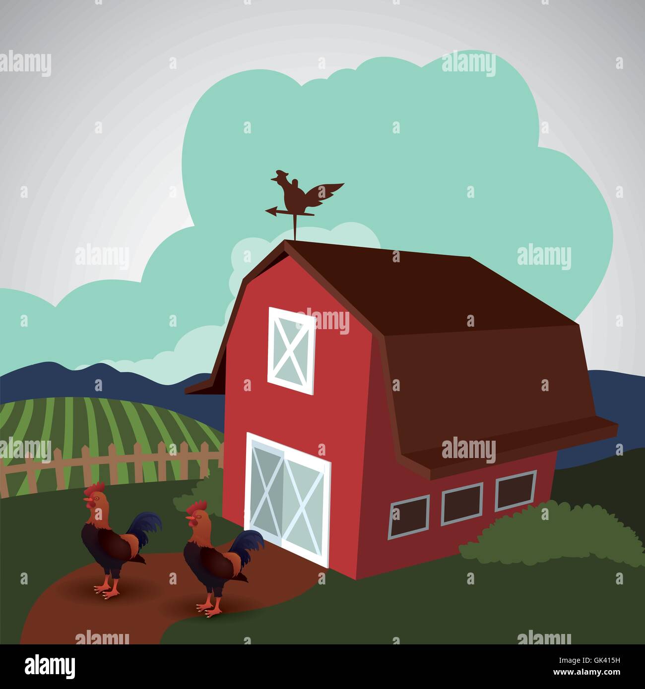 Farm design. stable icon. flat illustration Stock Vector Image & Art ...