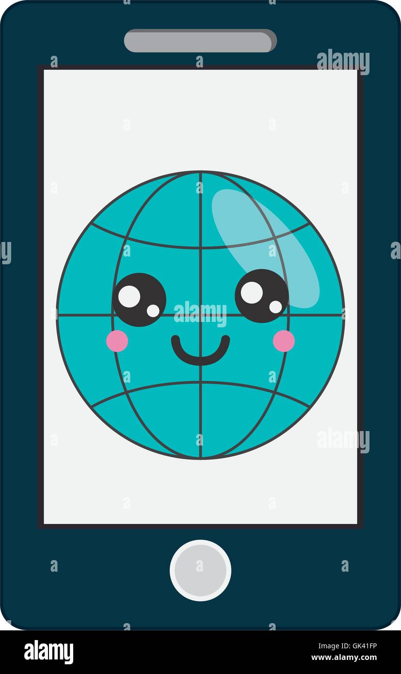 kawaii cellphone icon Stock Vector Image & Art - Alamy