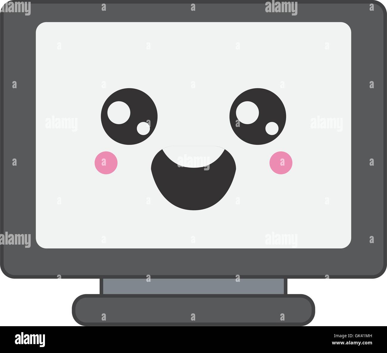 kawaii computer monitor icon Stock Vector Image & Art - Alamy