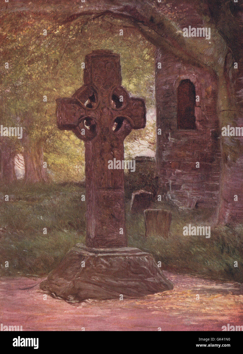 'Saint Columbkille's Cross, Kells' by Francis Sylvester Walker. Ireland ...