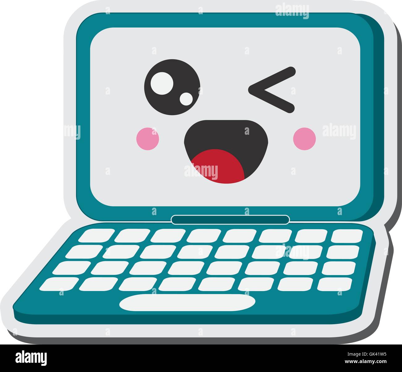 kawaii laptop icon Stock Vector Image & Art - Alamy