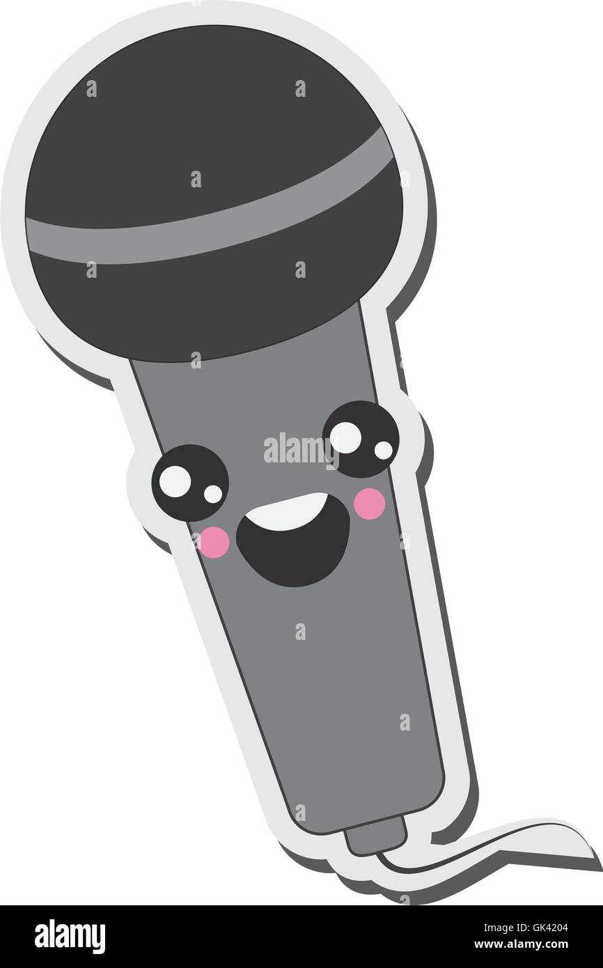 Microphone icon kawaii technology design Stock Vector Images - Alamy