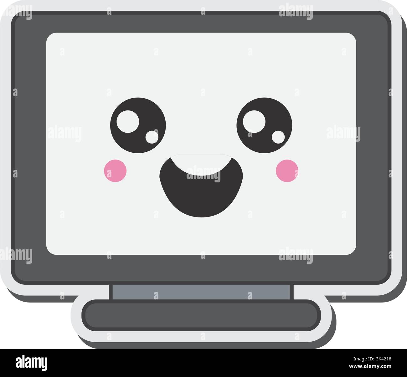 Monitor computer kawaii character vector hi-res stock photography and ...