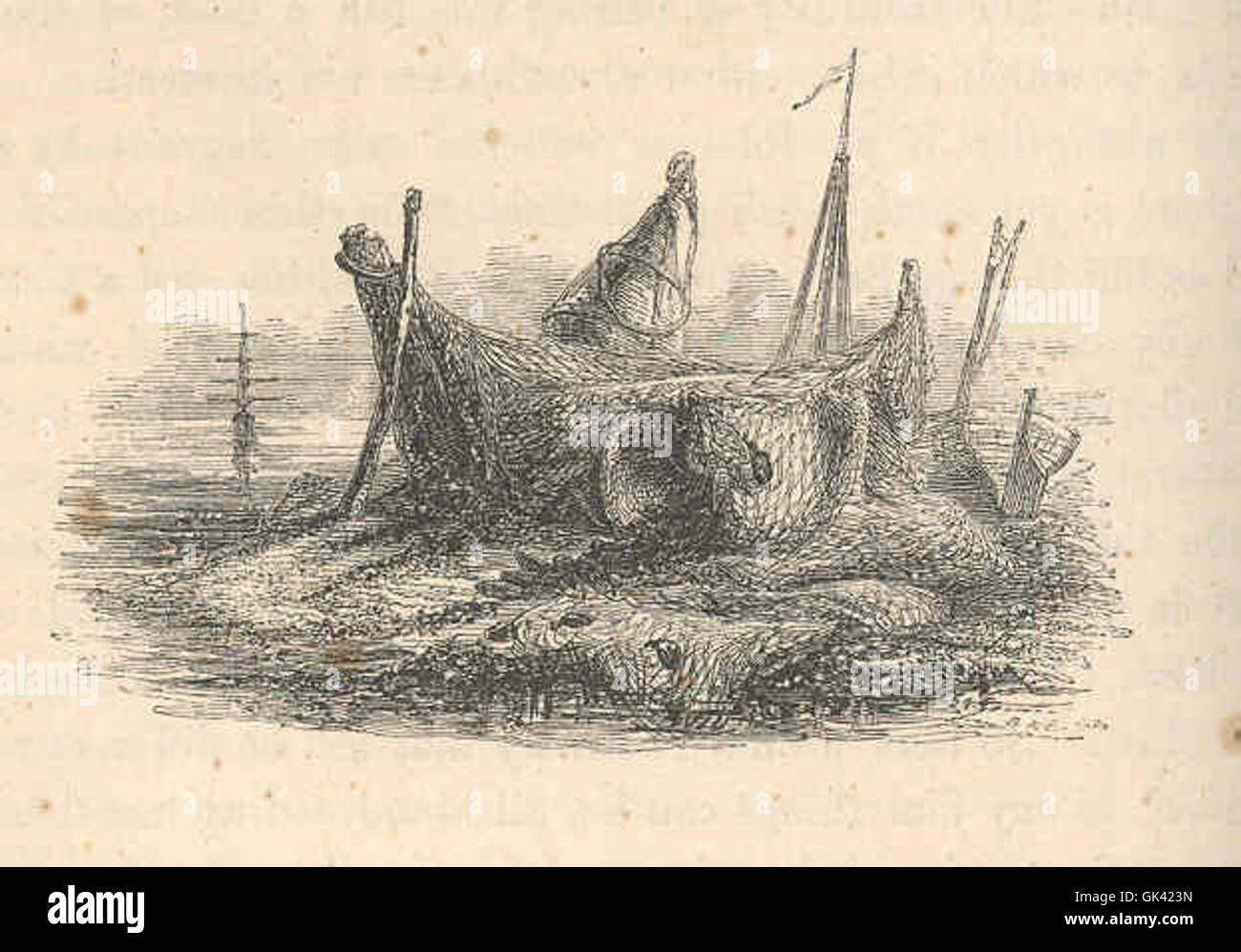 Fishing nets drying in the sun are a common sight along coastal areas ...