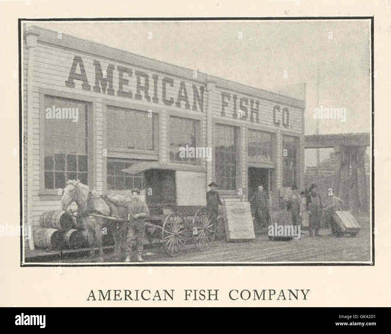 This image shows workers unloading fish at the American Fish Company ...
