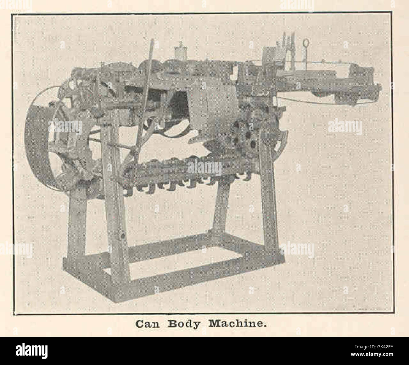 The Can Body Machine, used by the United Can Company, is an industrial ...