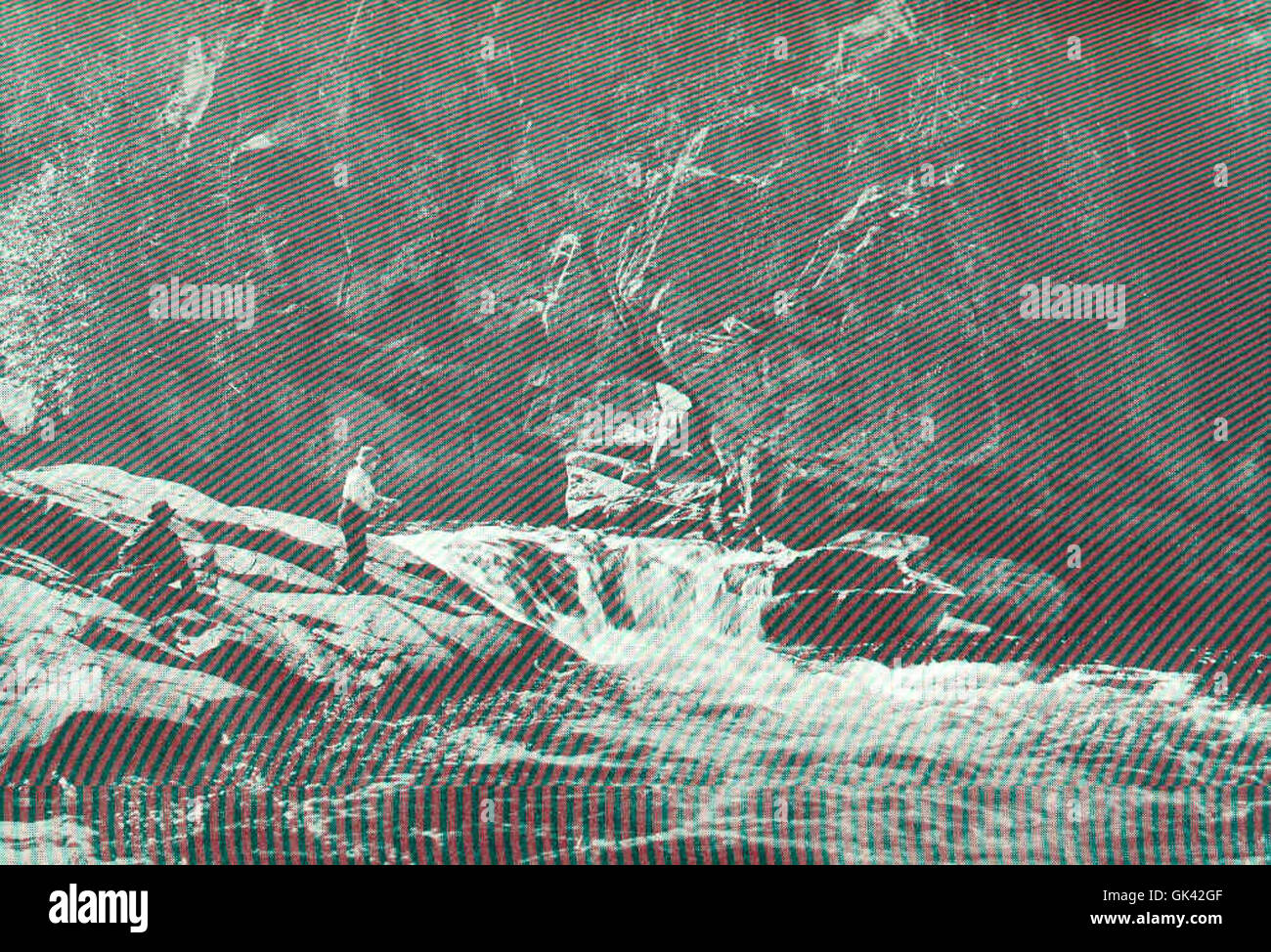 A picturesque trout pool, a natural setting where trout species thrive ...