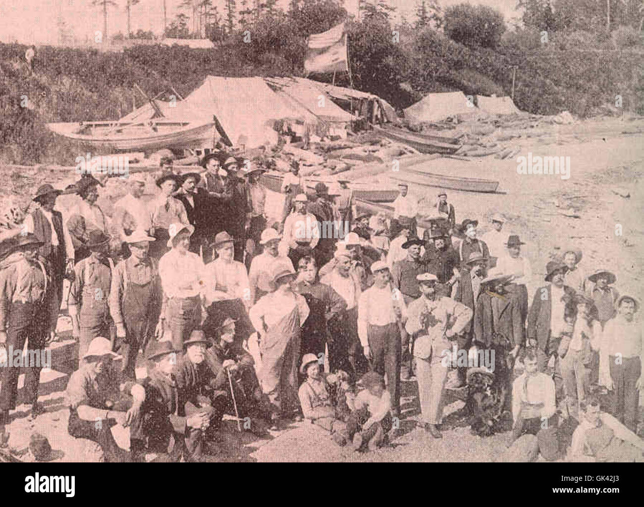 The image captures purse seine fishermen operating around the Salmon ...