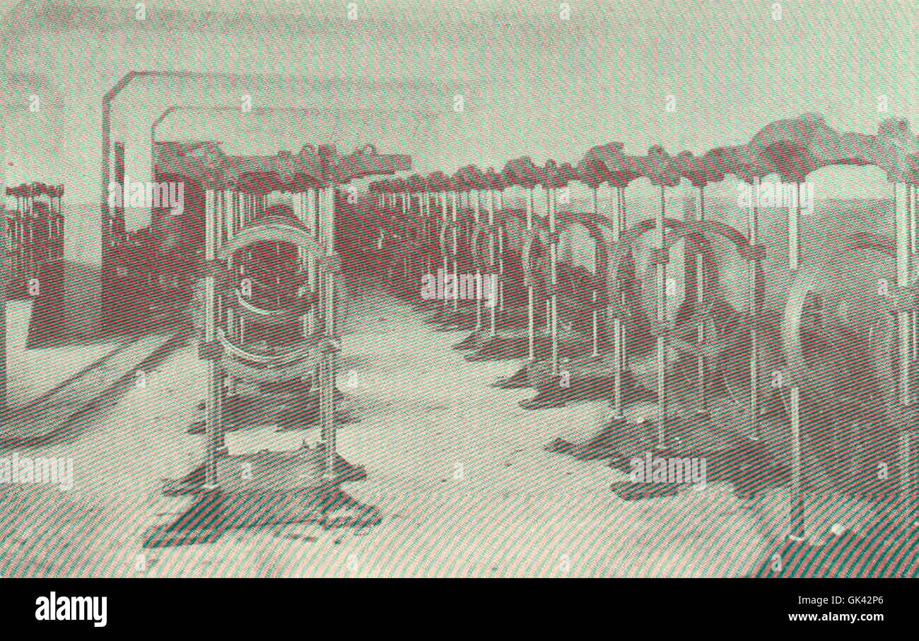 The basement of the plant shows a production line for cans, with ...