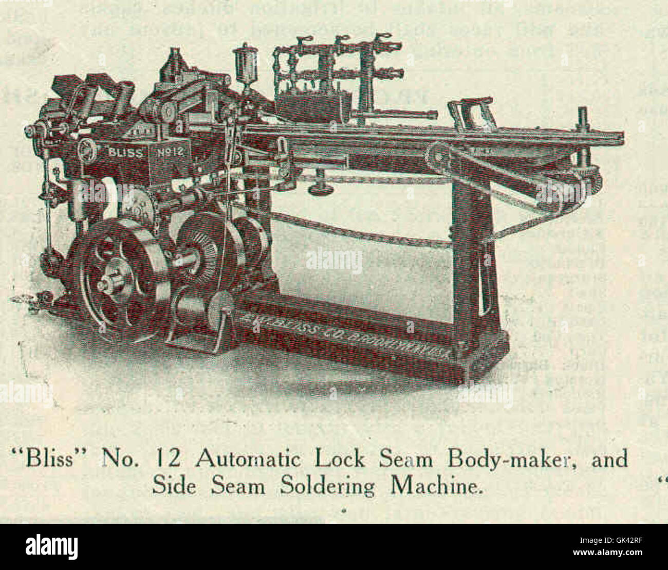 The Bliss No12 Automatic Lock Seam Body-maker and Side Seam Soldering ...