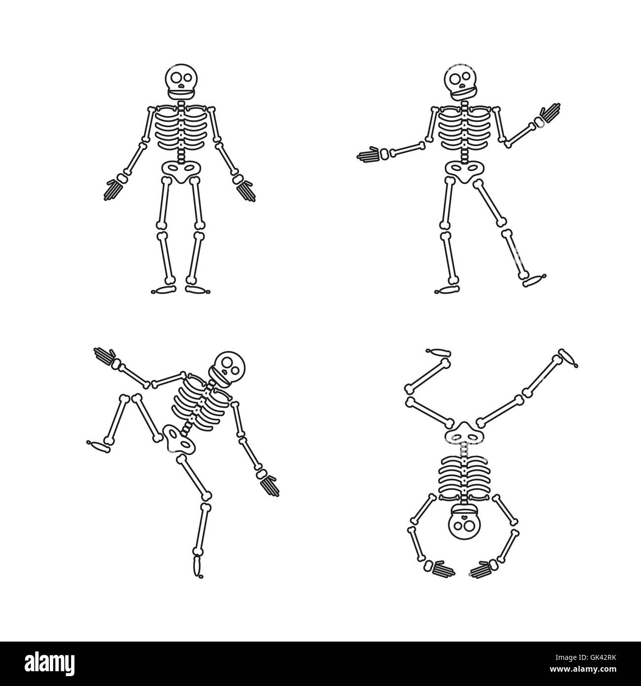 Happy Halloween skeleton illustration, zombie from bones and skull ...