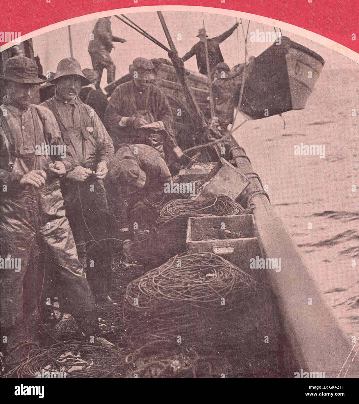 'Fishermen at Work' depicts fishermen engaged in their daily activities ...