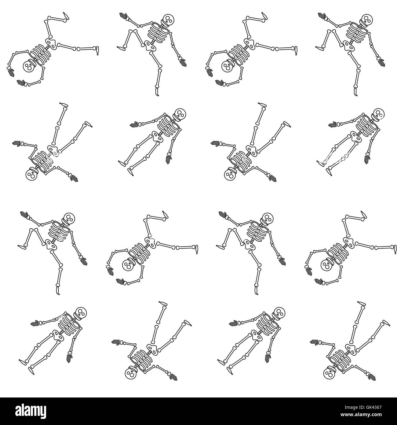 Happy Halloween skeleton seamless pattern, zombie from bones and skull ...