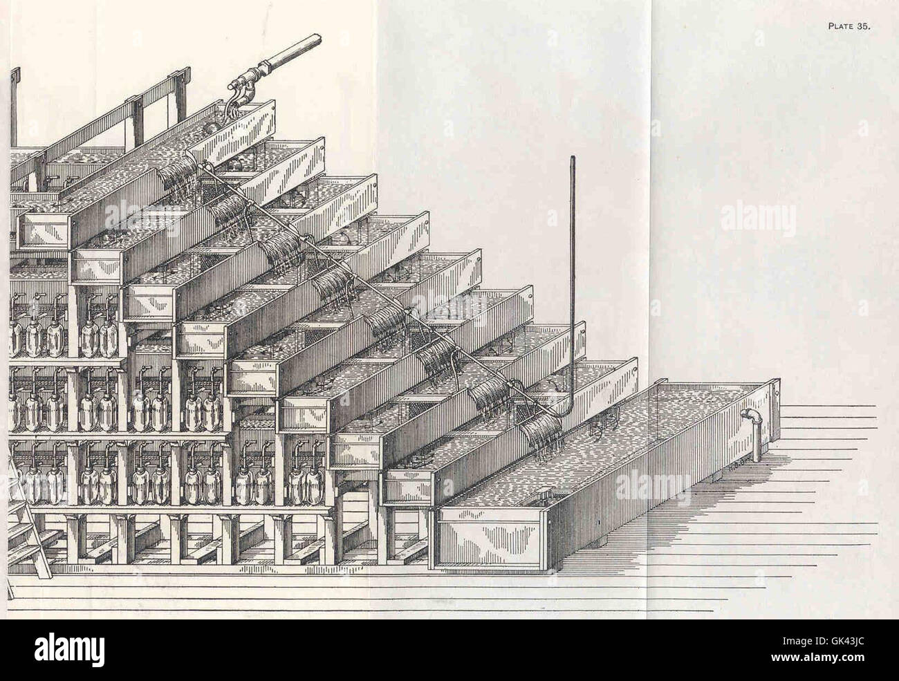 This image shows a battery system designed for hatching whitefish ...
