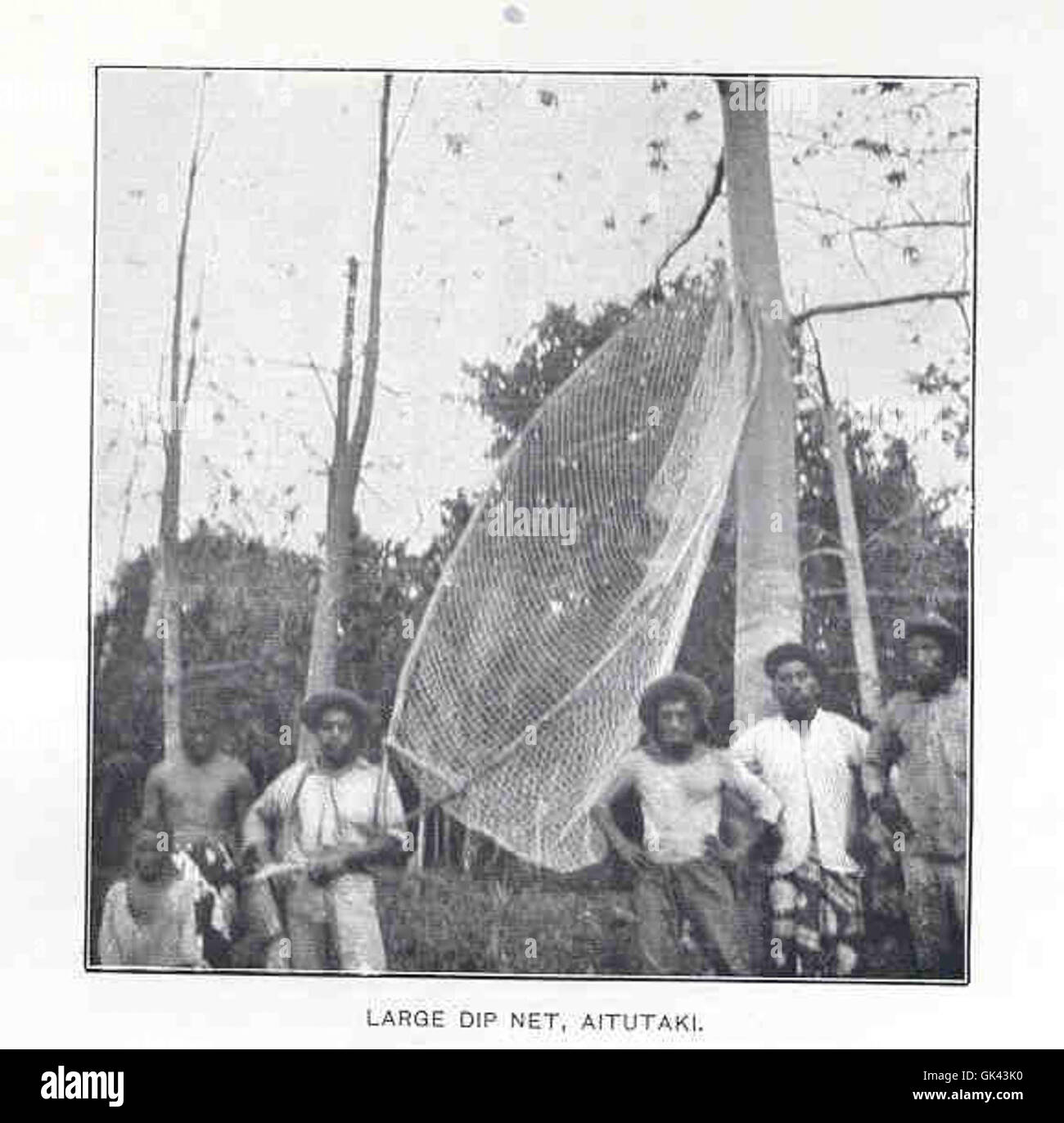A large dip net from Aitutaki, an island in the Cook Islands, is shown ...