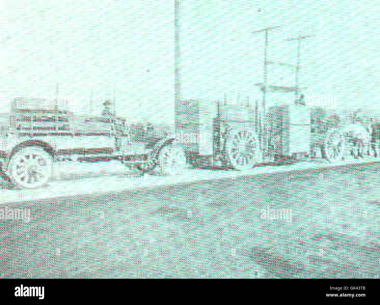 Two 85 horsepower Standard gas engines are shown being transported to ...