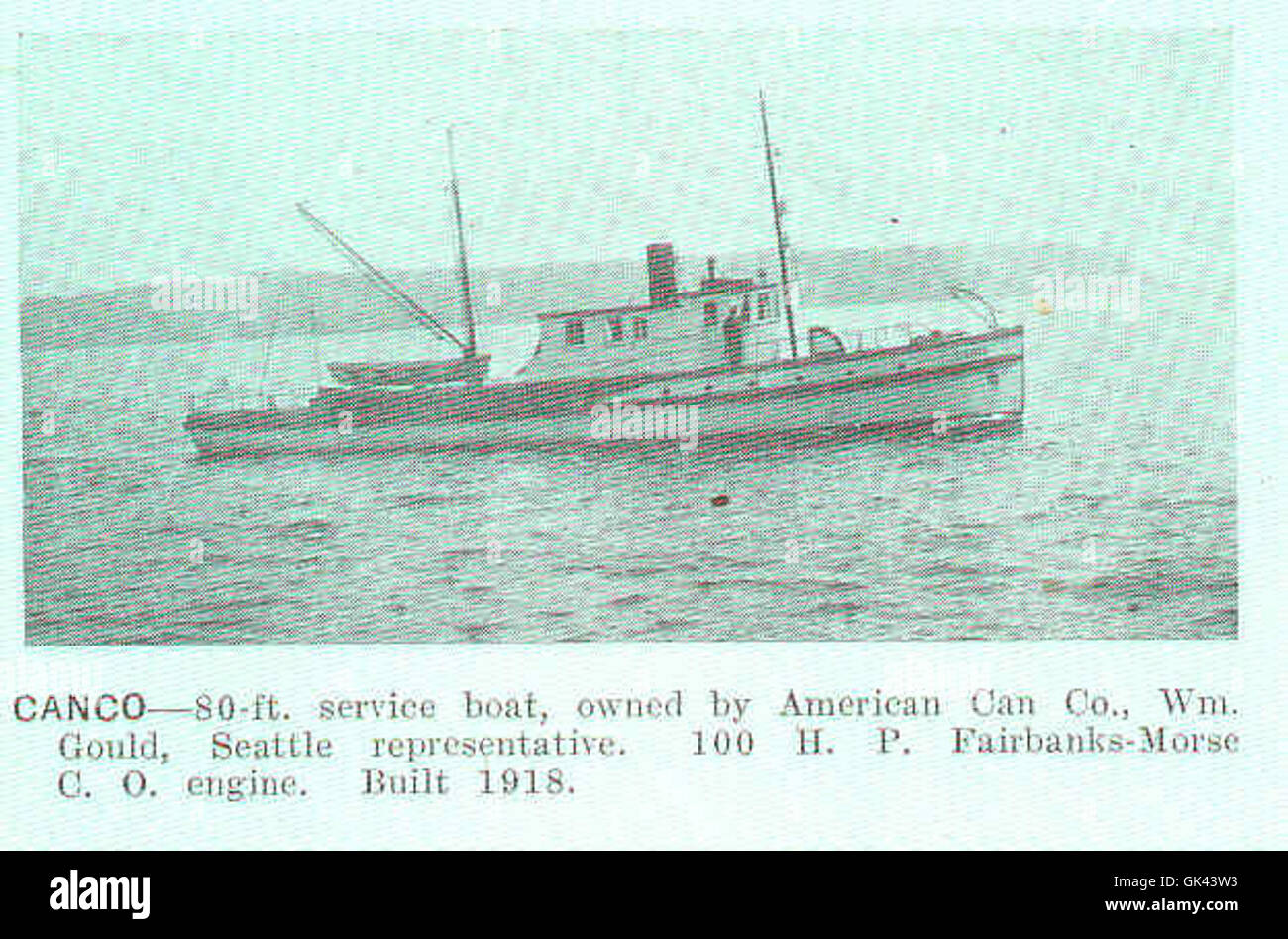 45186 Canco--80-ft Service boat, owned by American Can Co, Wm Gould, Seattle representative 100 ...