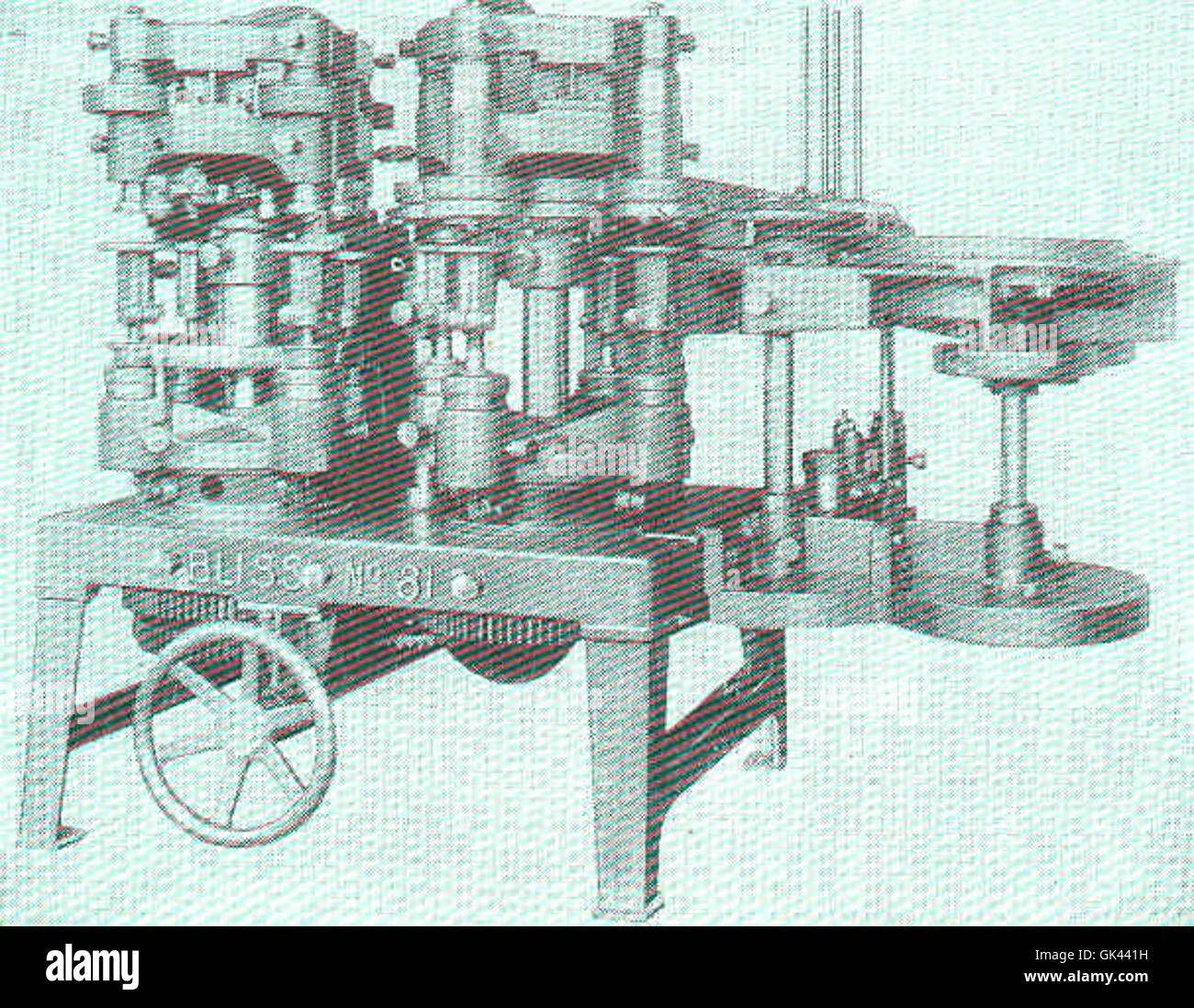 The Bliss No. 81 double seamer is a mechanical device used in canning ...