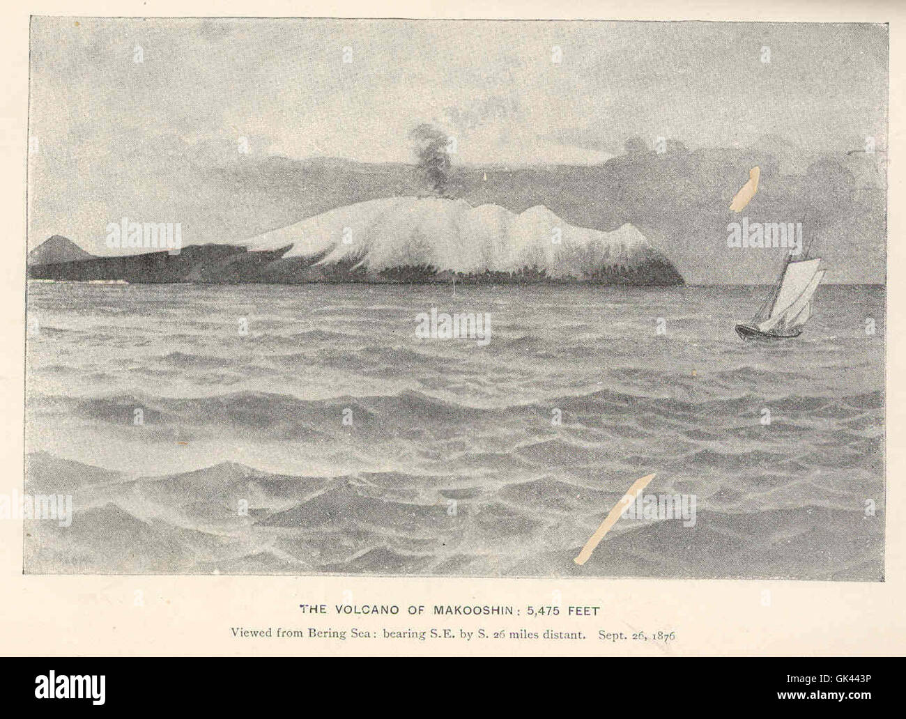 The Makooshin Volcano, rising 5,475 feet, is a prominent geological ...