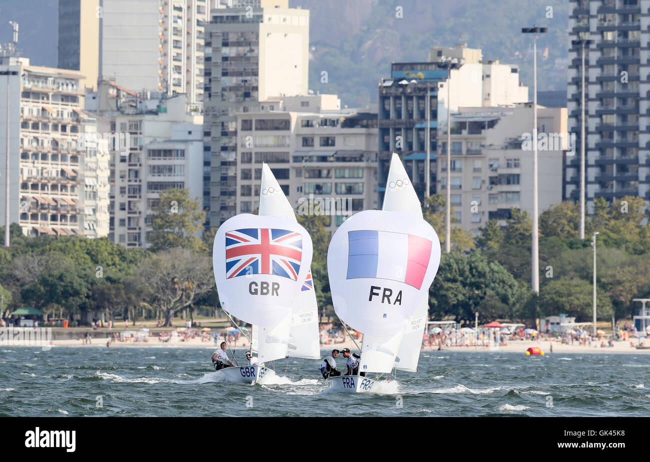 Great Britain's Luke Patience and Chris Grube in action during the 470 ...