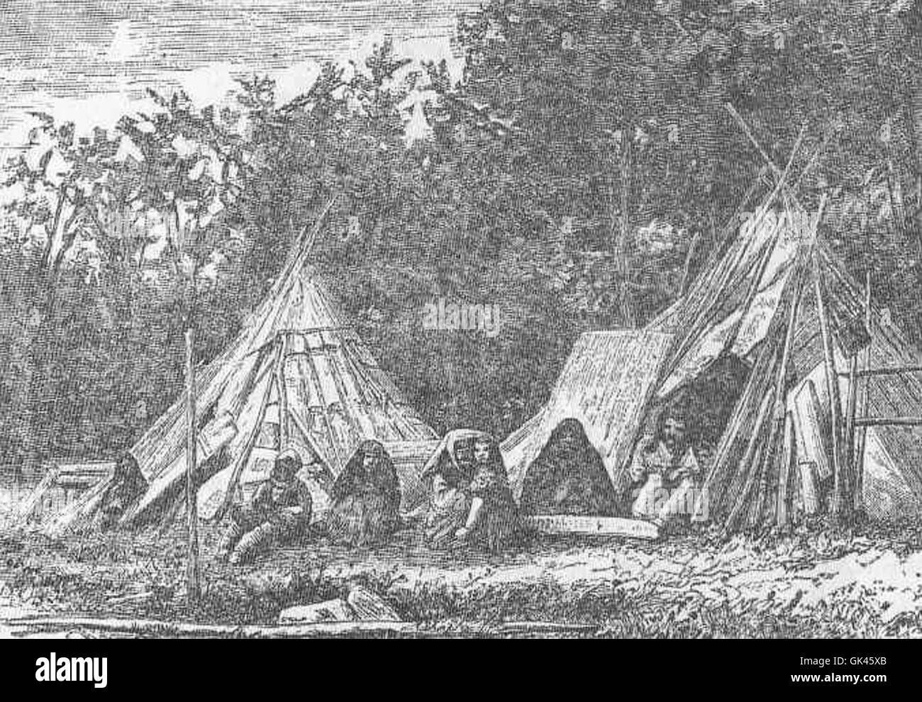 Ostyak tents, traditionally made from birch bark, are used by ...