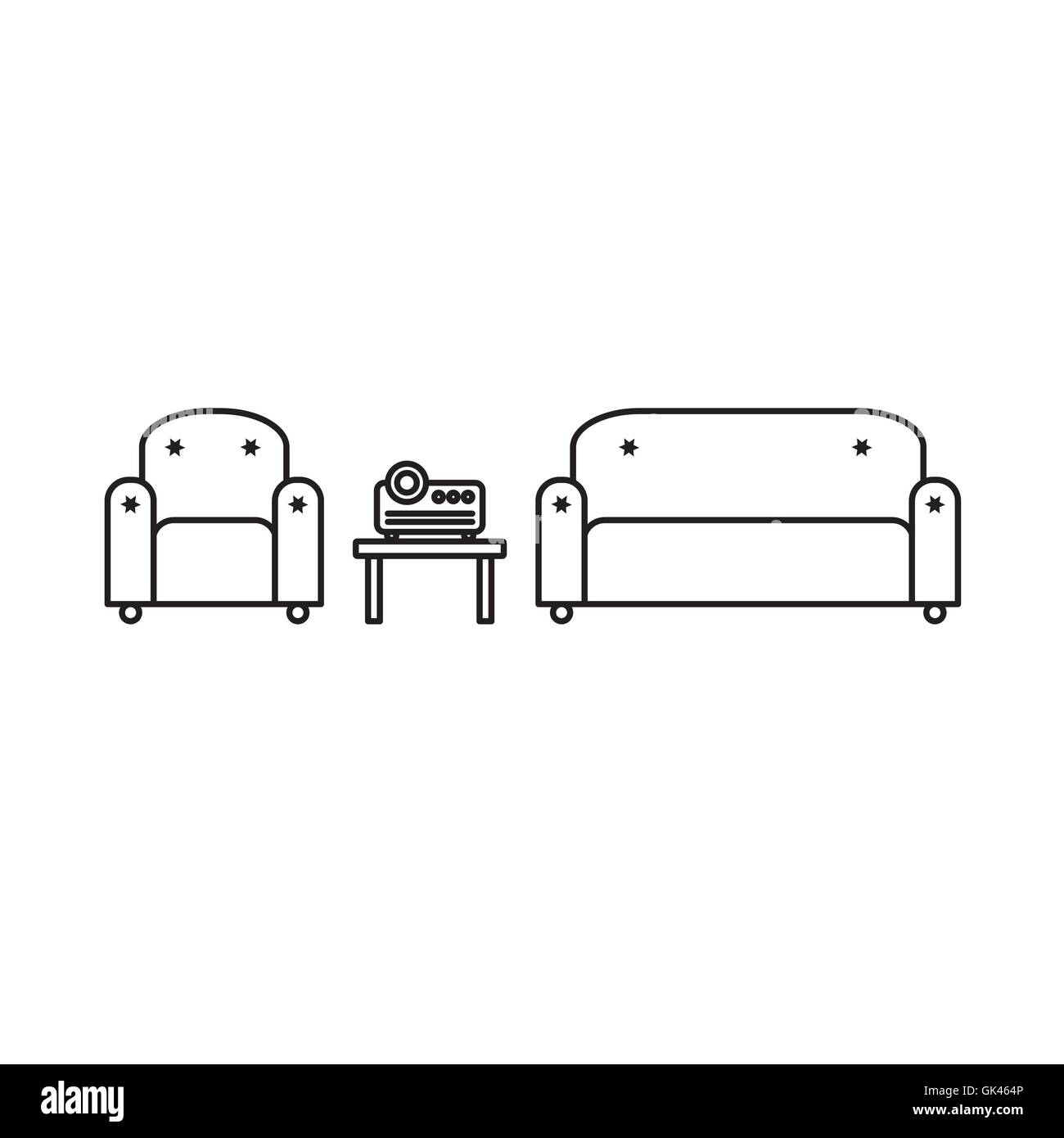 Office work room with projector and comfortable seats for multimedia ...