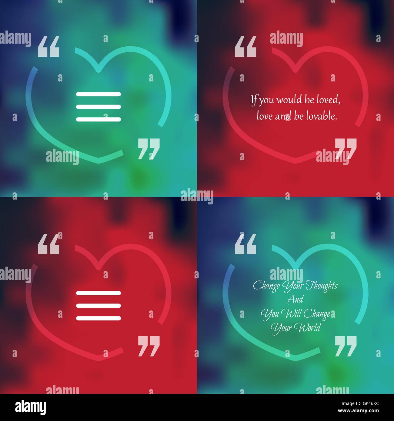 Template of square quote text bubble in form of heart. Valentine's Day ...
