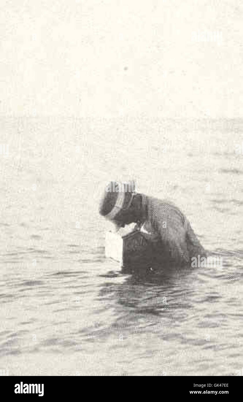 47536 Photograph showing the method of using the reflecting camera ...