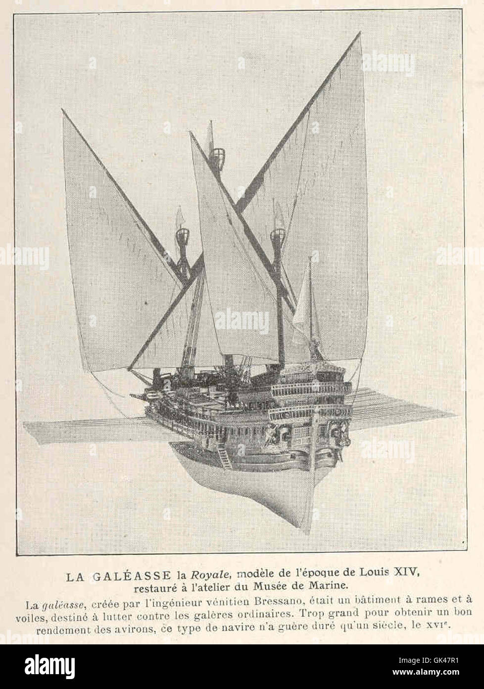 The Galeasse la Royale, a model ship from the era of Louis XIV, is ...
