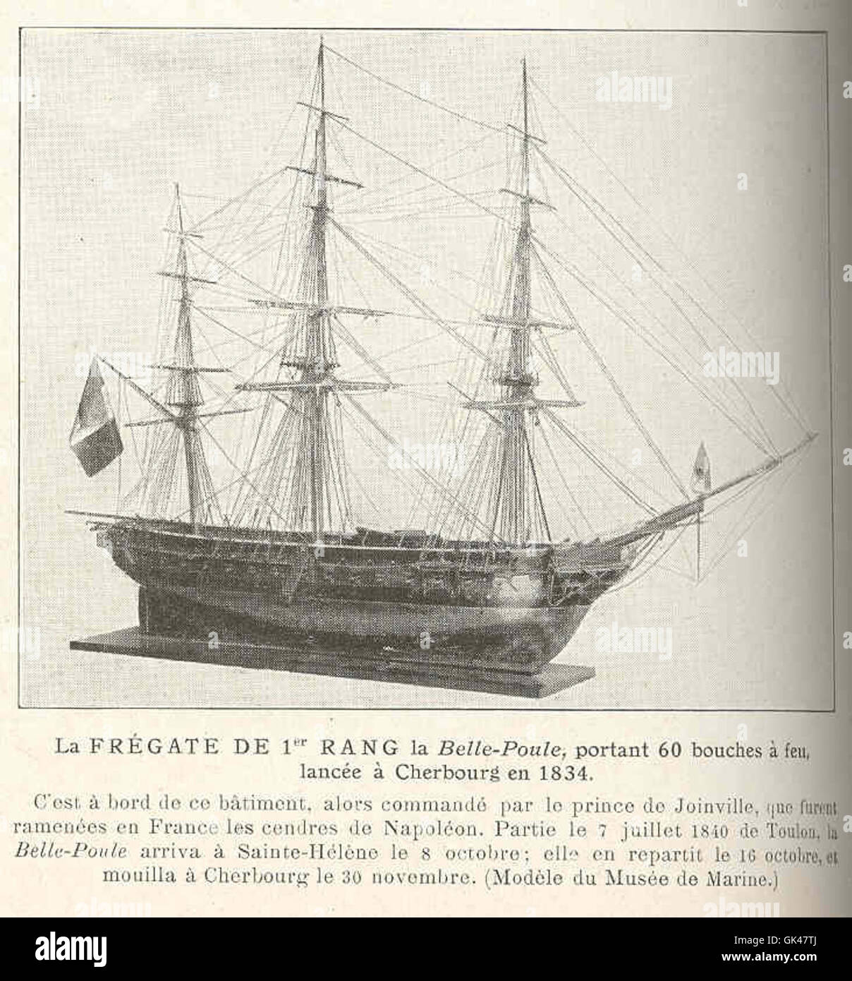 The 'Fregate de 1er Rang la Belle-Poule' was a French first-rate ...