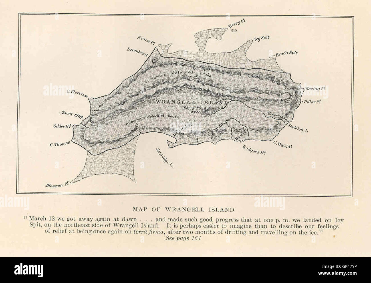 This map illustrates the journey on Wrangell Island, detailing the ...