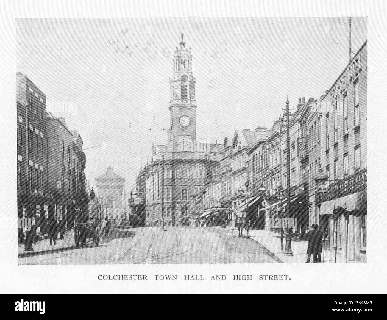 A view of Colchester Town Hall and the surrounding High Street ...