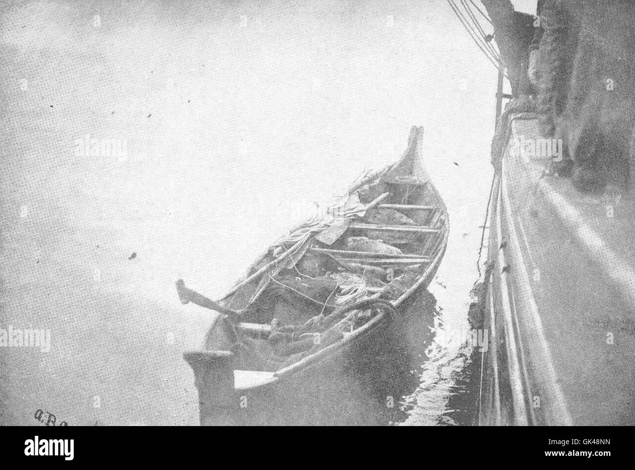 The sealing canoe shown is equipped with traditional gear and a catch ...