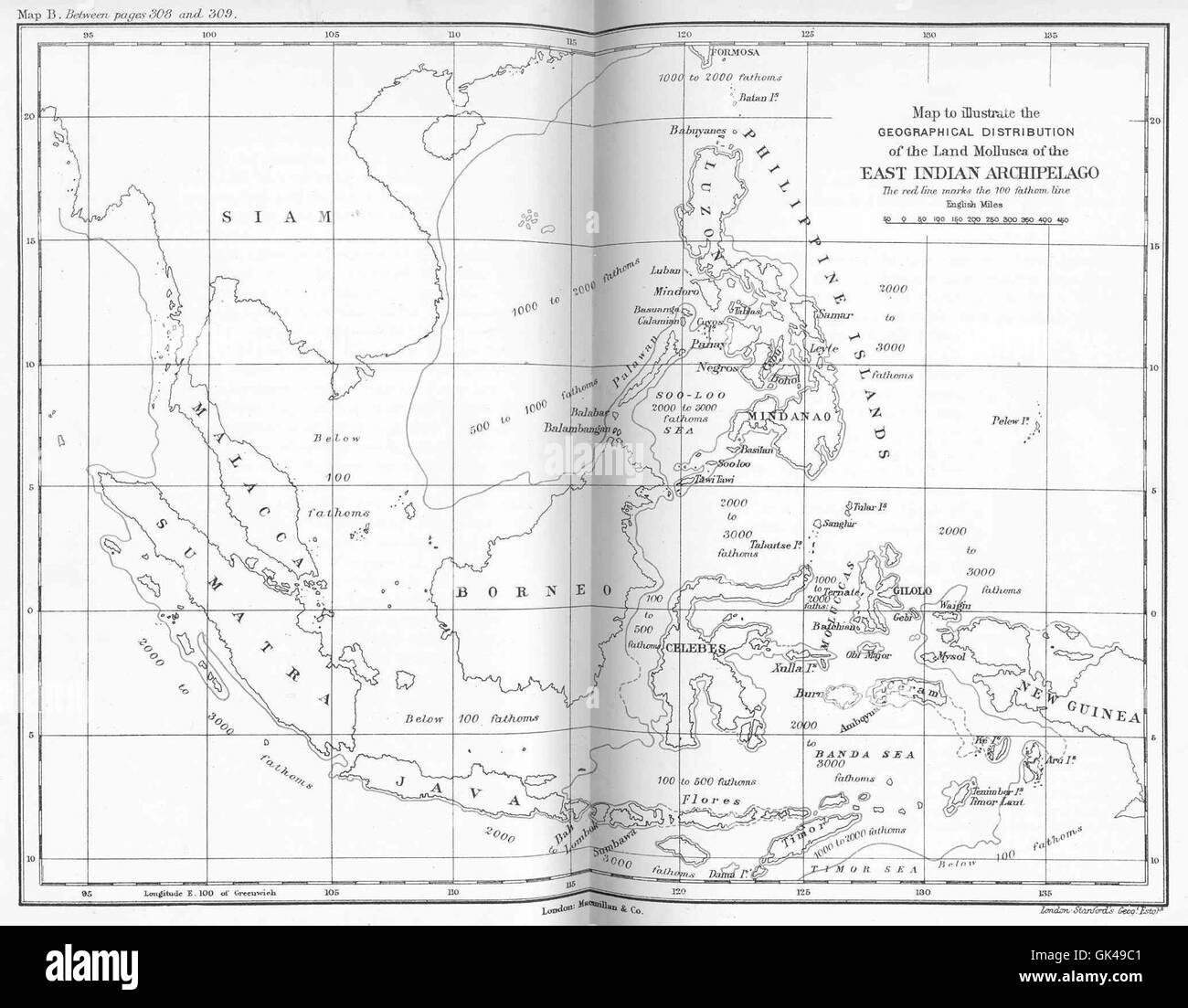 A map illustrating the geographical distribution of land mollusks in ...