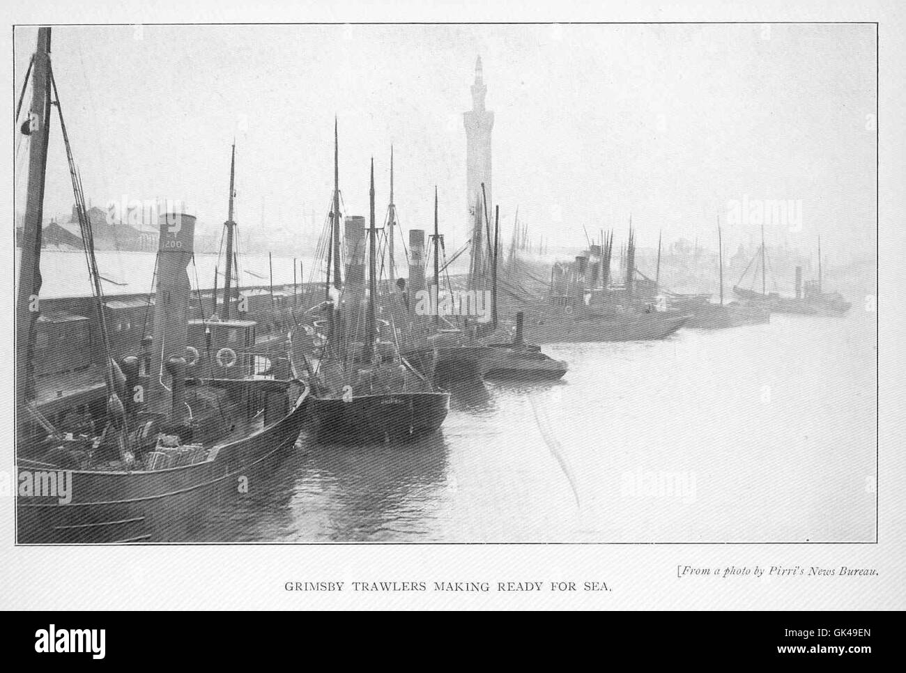 Grimsby trawlers are seen preparing for sea, ready to set out for ...