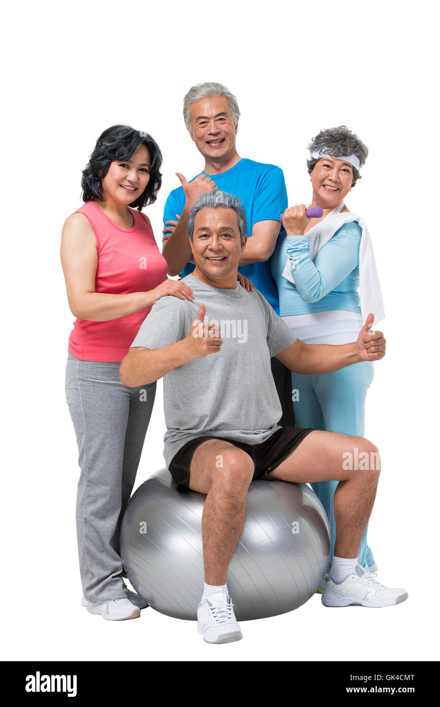 Elderly Exercise gym Stock Photo - Alamy