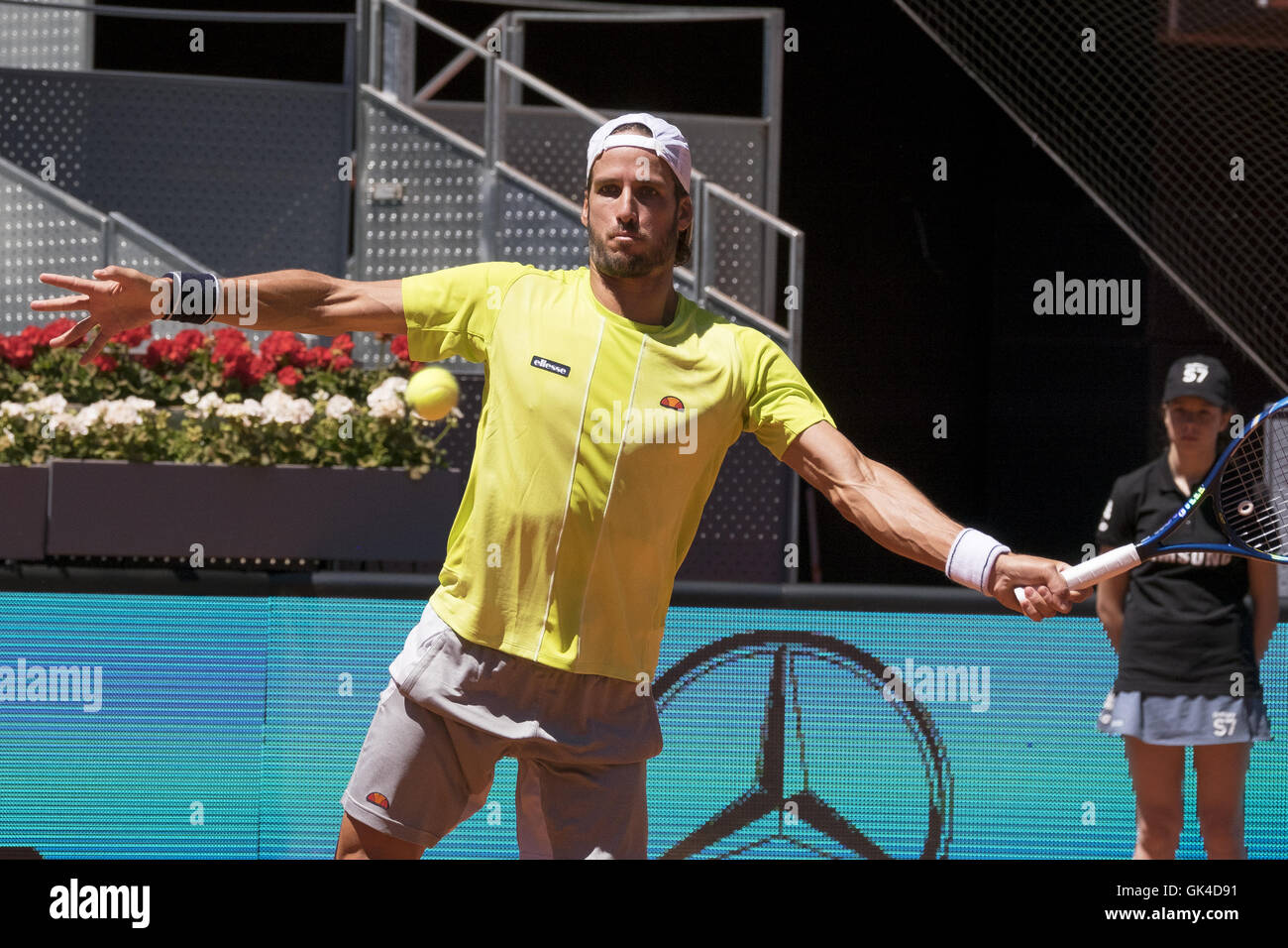 Feliciano Lopez in action against Leonardo Mayer during the first round ...