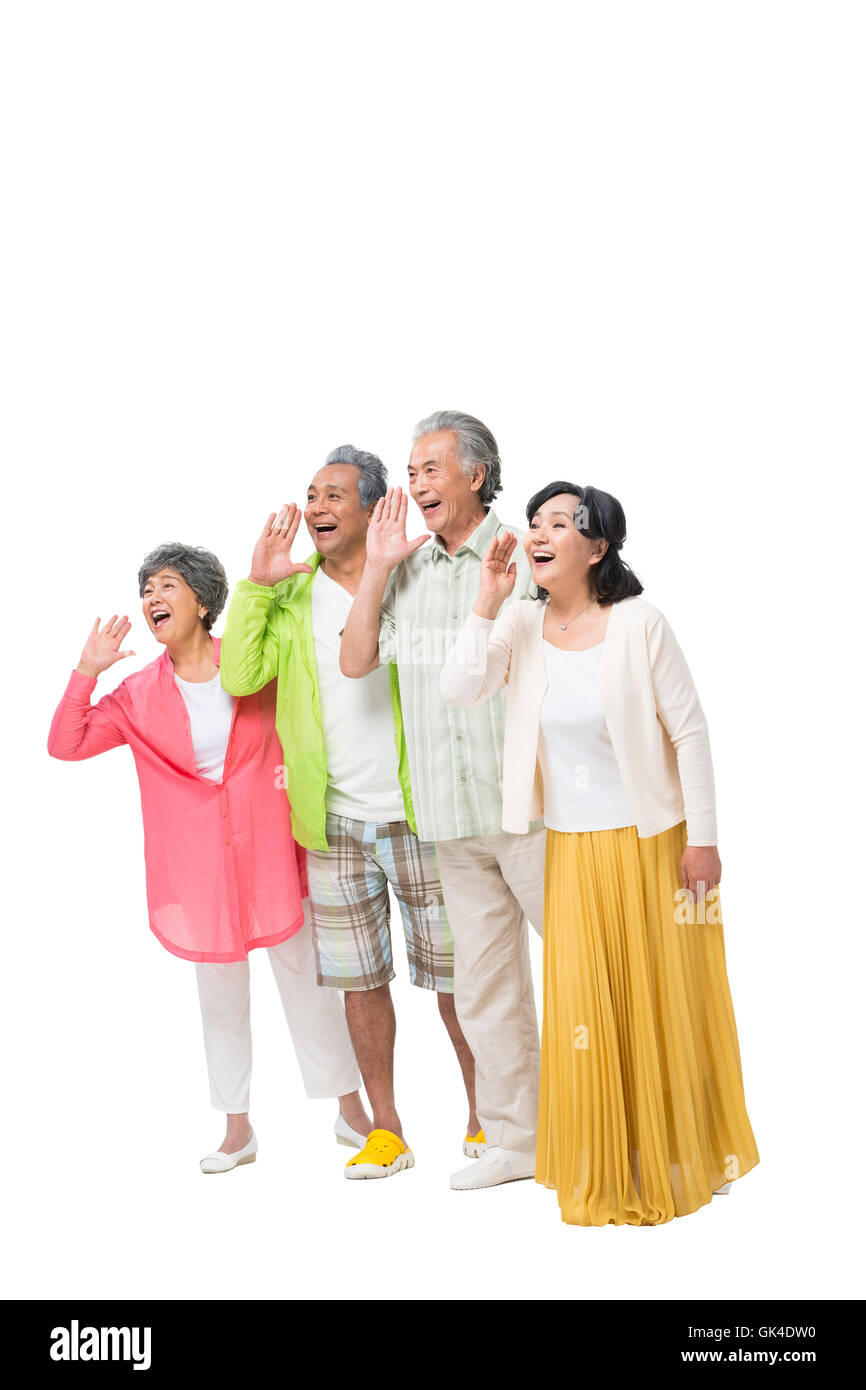 Young elderly people gesturing Cut Out Stock Images & Pictures - Alamy